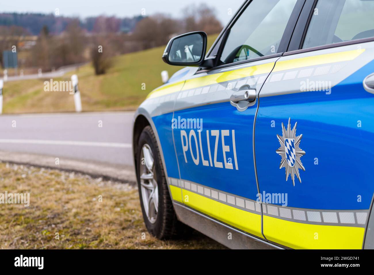 Adelsried, Bavaria, Germany - January 31, 2024: Police vehicle on the ...