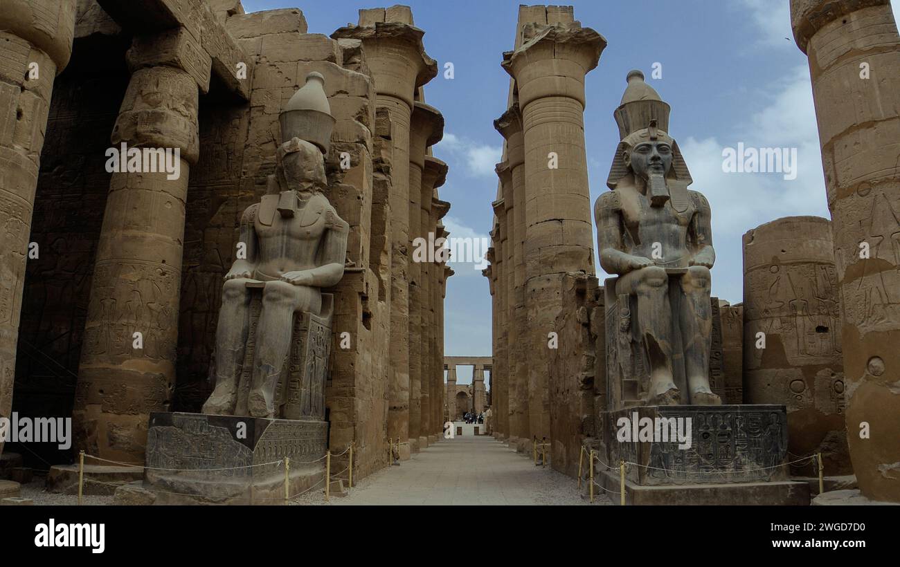 Some giant statues at Karnak in Luxor, Egypt Stock Photo - Alamy