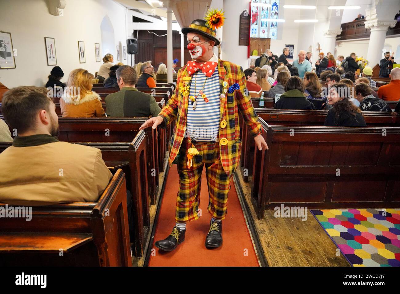 Clowns arrive to attend the Annual Grimaldi Clown Service at All Saints ...