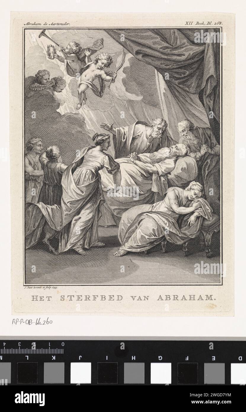 Life of Life of Abraham, Jan Punt, 1745 print Family members mourn ...