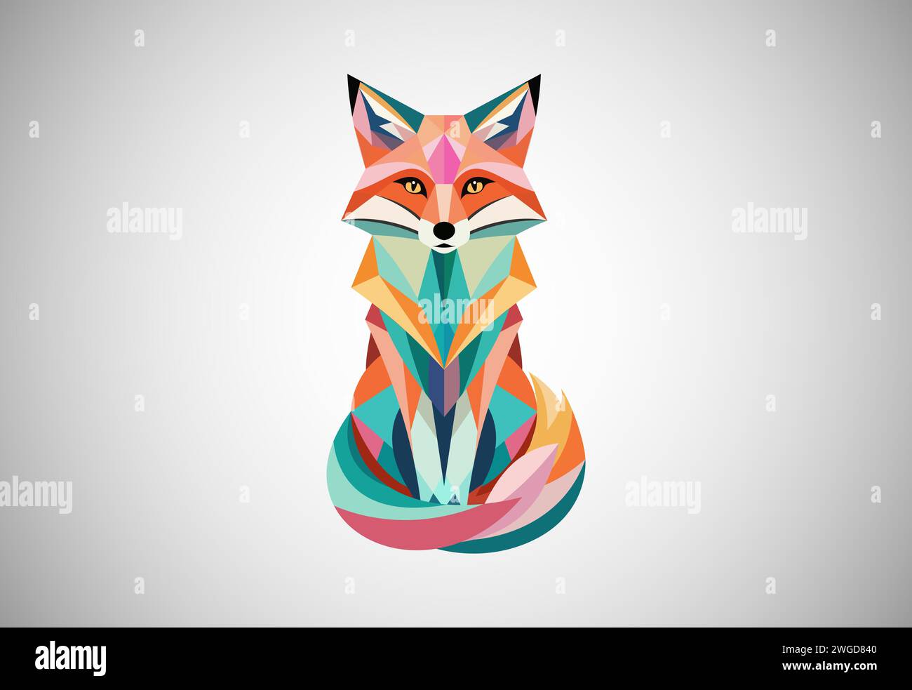 Geometric fox logo design vector illustration. Animal logo Stock Vector ...