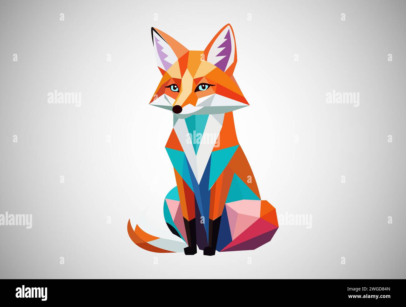 Fox origami outline Stock Vector Images - Alamy
