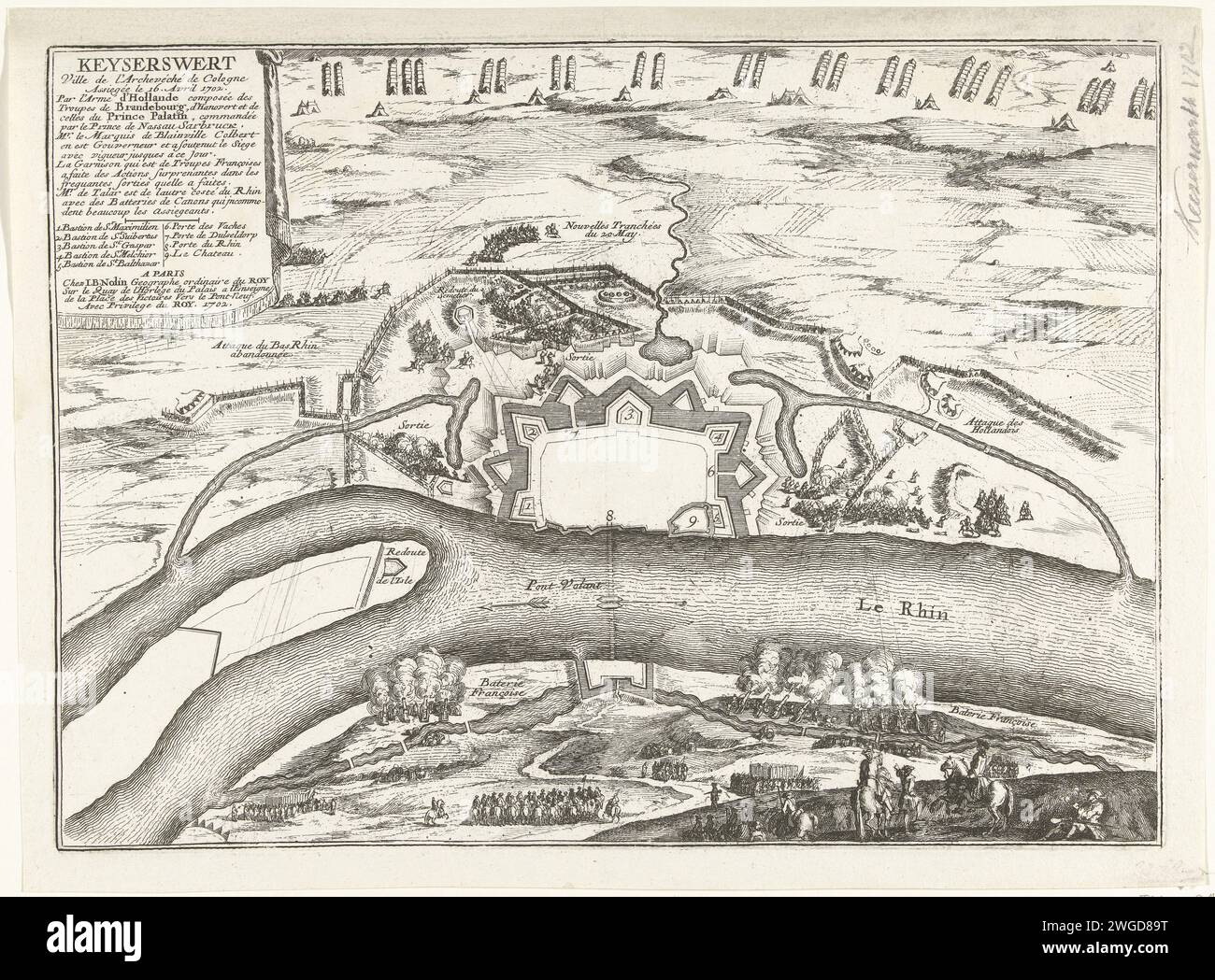 Map of the siege of Keizersweerd, 1702, 1702 Map of the siege of ...