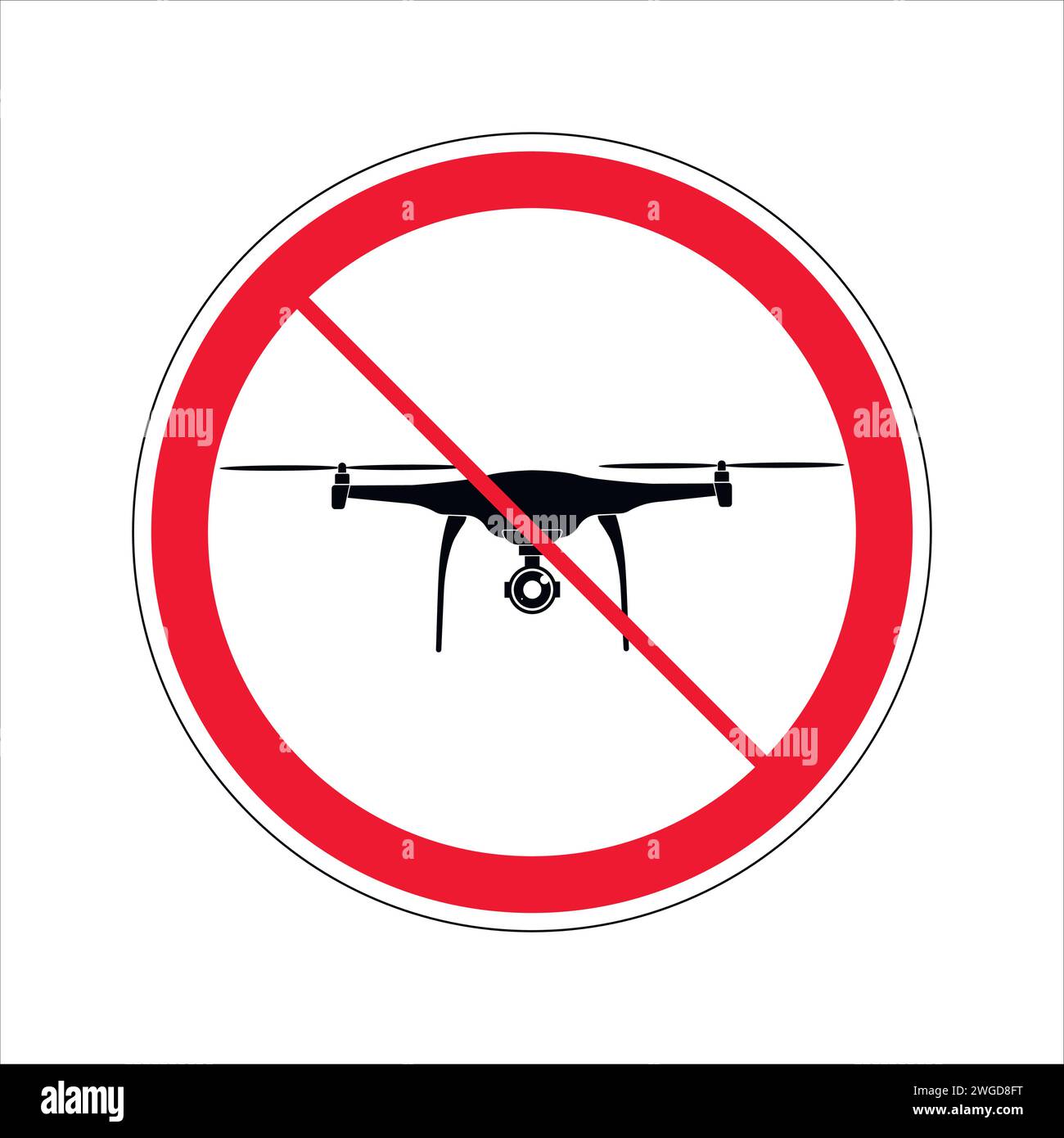 Prohibition sign. Flying drones is prohibited. Drone prohibited sign ...