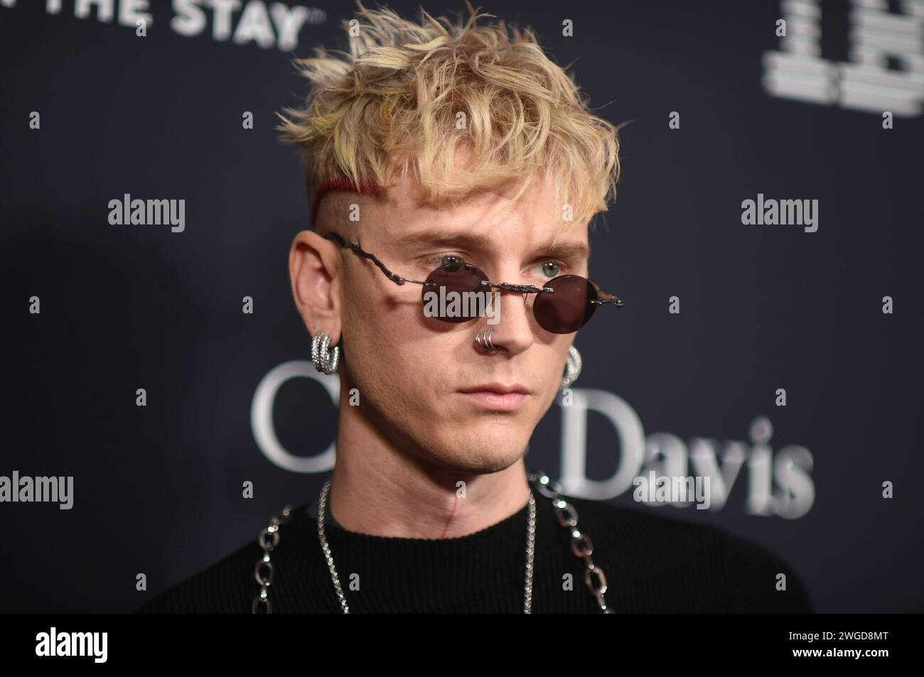 Machine Gun Kelly arrives at the Pre-Grammy Gala on Saturday, Feb. 3 ...