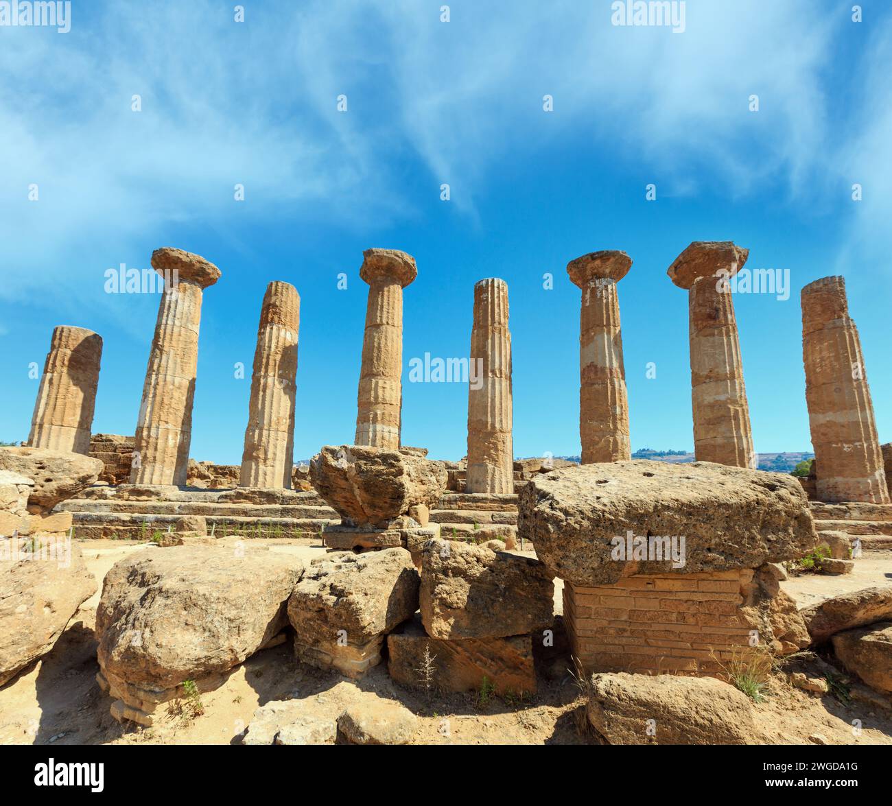 Ruined Temple of Heracles columns in famous ancient Valley of Temples ...