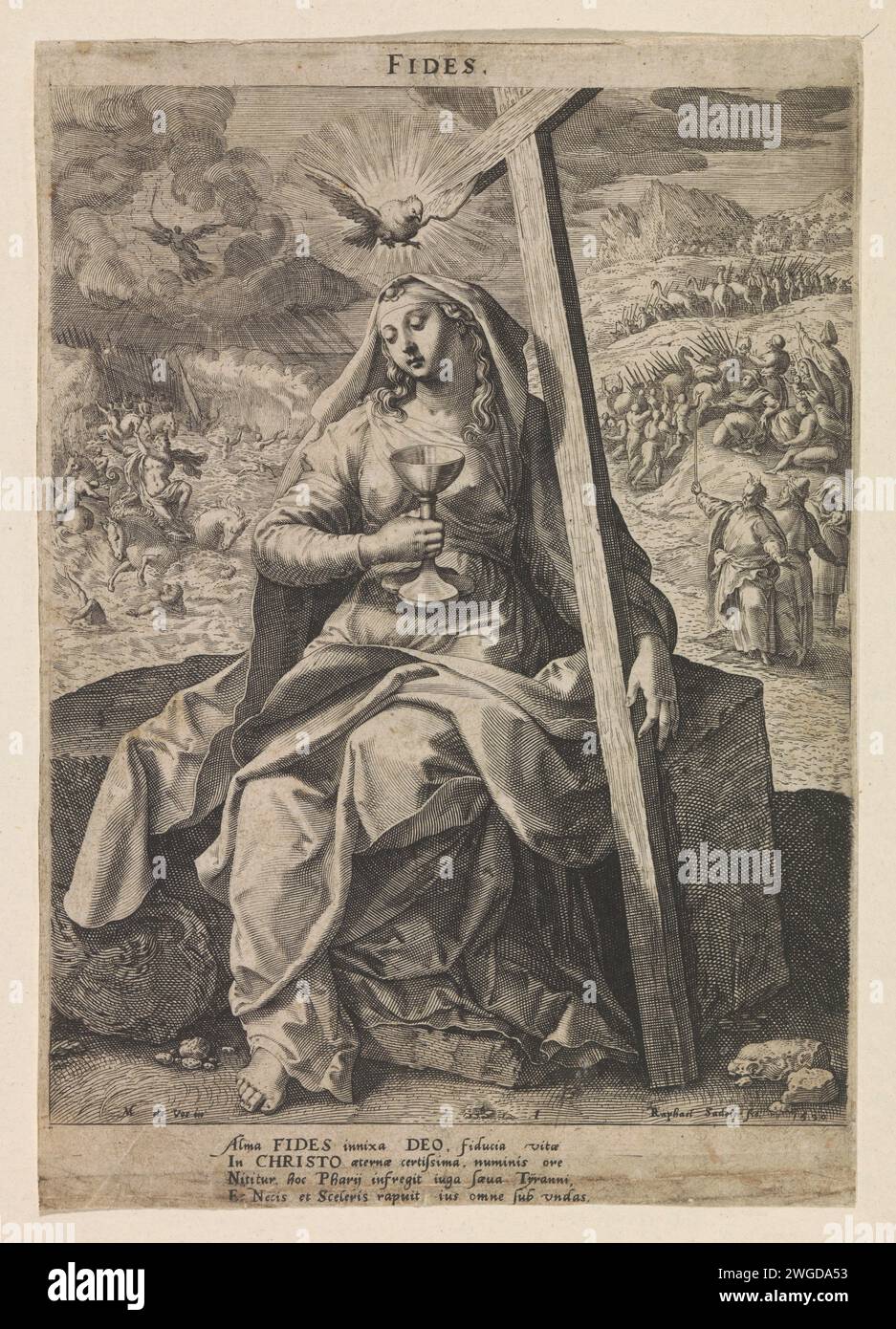 Faith, Raphaël Sadeler (I), After Maerten de Vos, 1590 print The ...