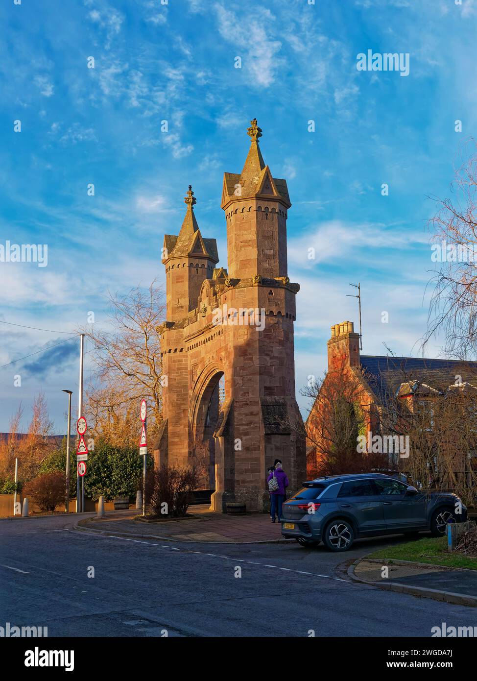 The Royal Arch or Memorial Archway at the Village of Fettercairn in ...