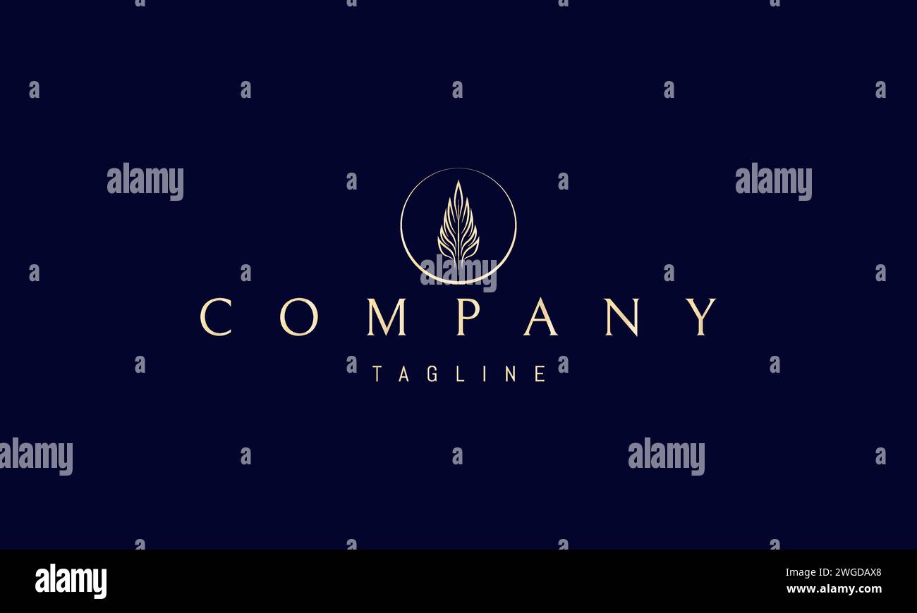 Golden circle leaf and beauty logo design hi-res stock photography and ...