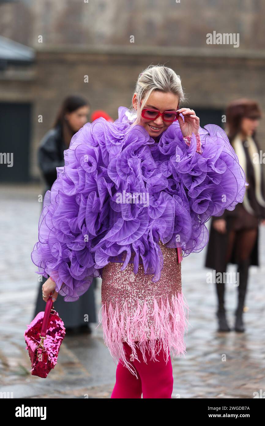 A fashionista seen before the Roif Ekroth AW 2024 fashion show ...