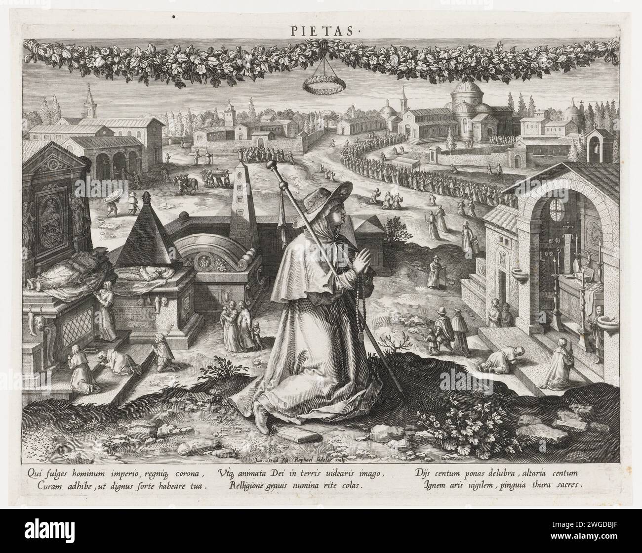 Pietas as the personification of piety, Raphaël Sadeler (I), after Jan ...