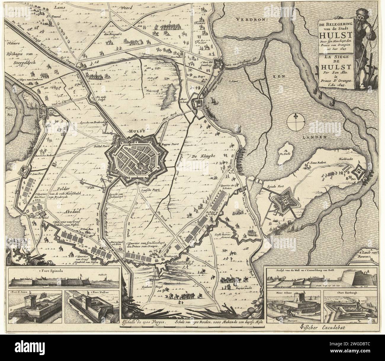 Siege of Hulst by Frederik Hendrik, 1645, 1645 print Siege and conquest ...