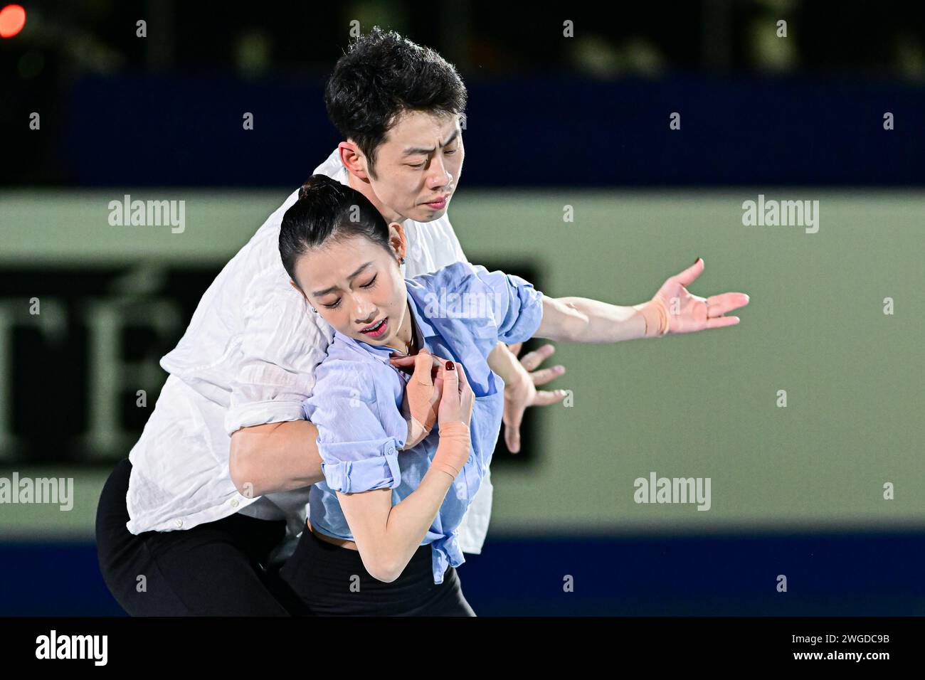 Cheng PENG & Lei WANG (CHN), during Exhibition Gala, at the ISU Four ...