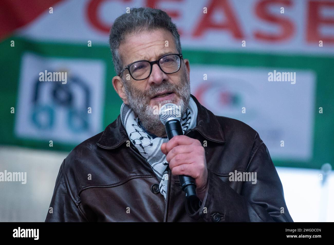 London, UK. 3rd February, 2024. Ben Jamal, Director of Palestine ...