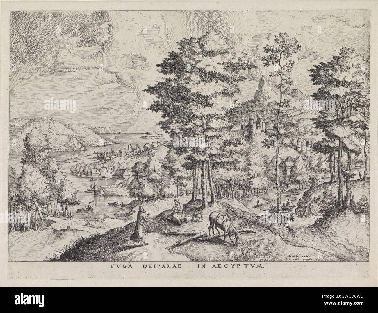 Landscape on the flight to Egypt, Johannes or Lucas van Doetechum, after Pieter Bruegel (I ...