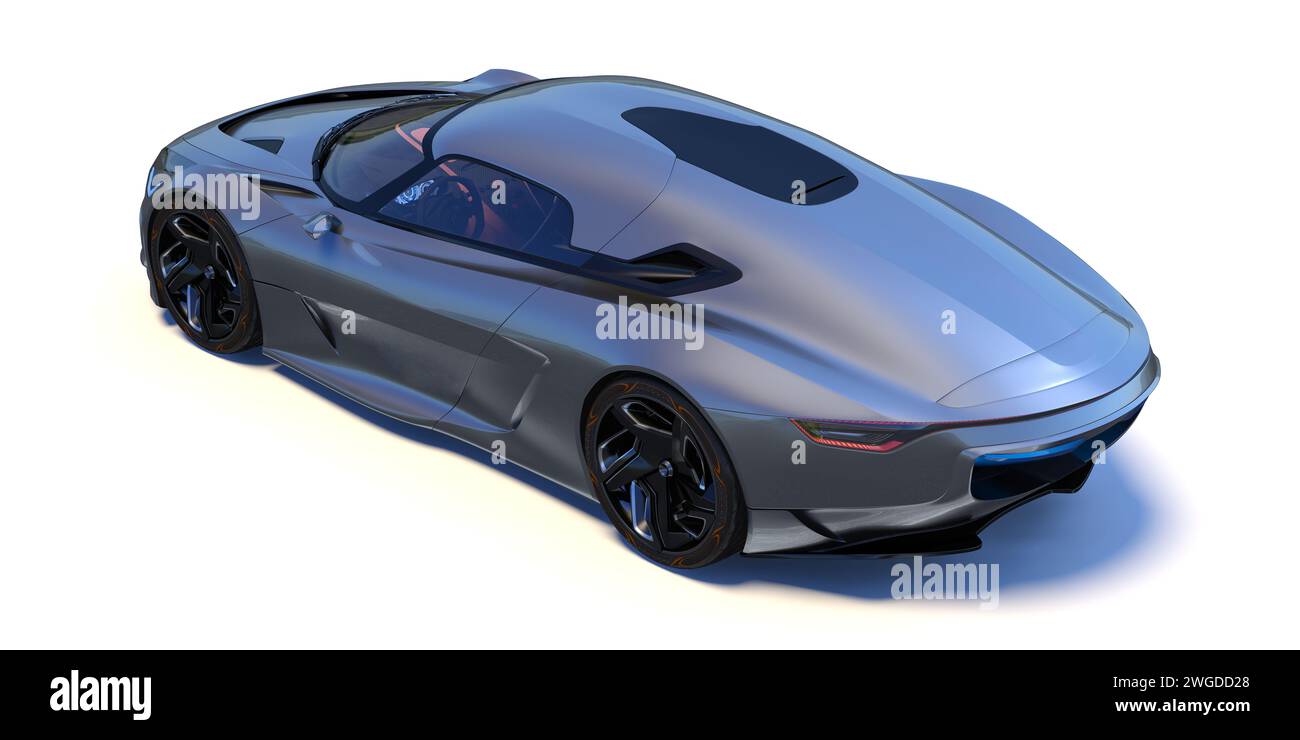 3D rendering of a brand-less generic concept car in studio environment ...