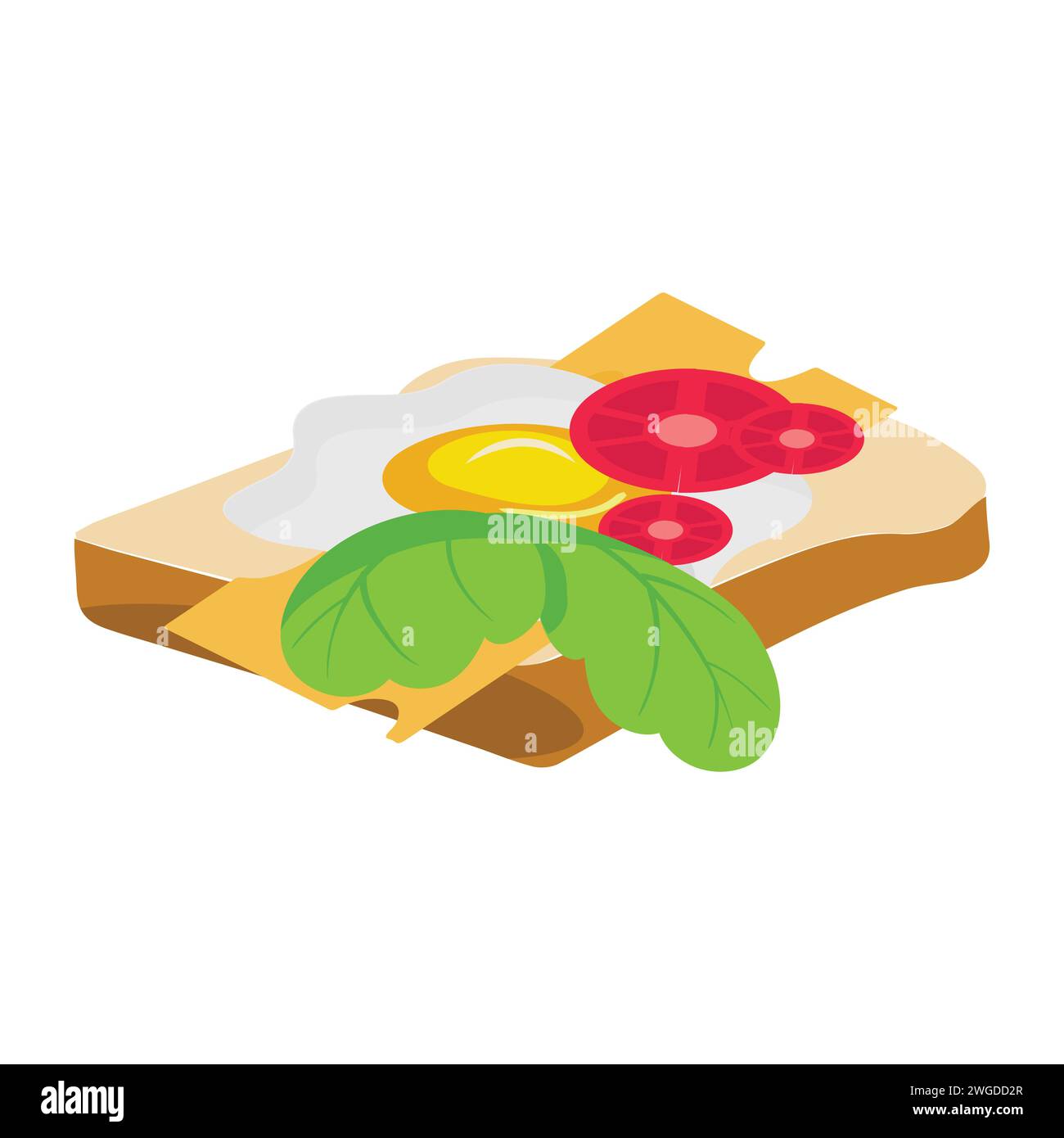 Sandwich with fried egg and bread toast, collection of wheat sandwiches ...