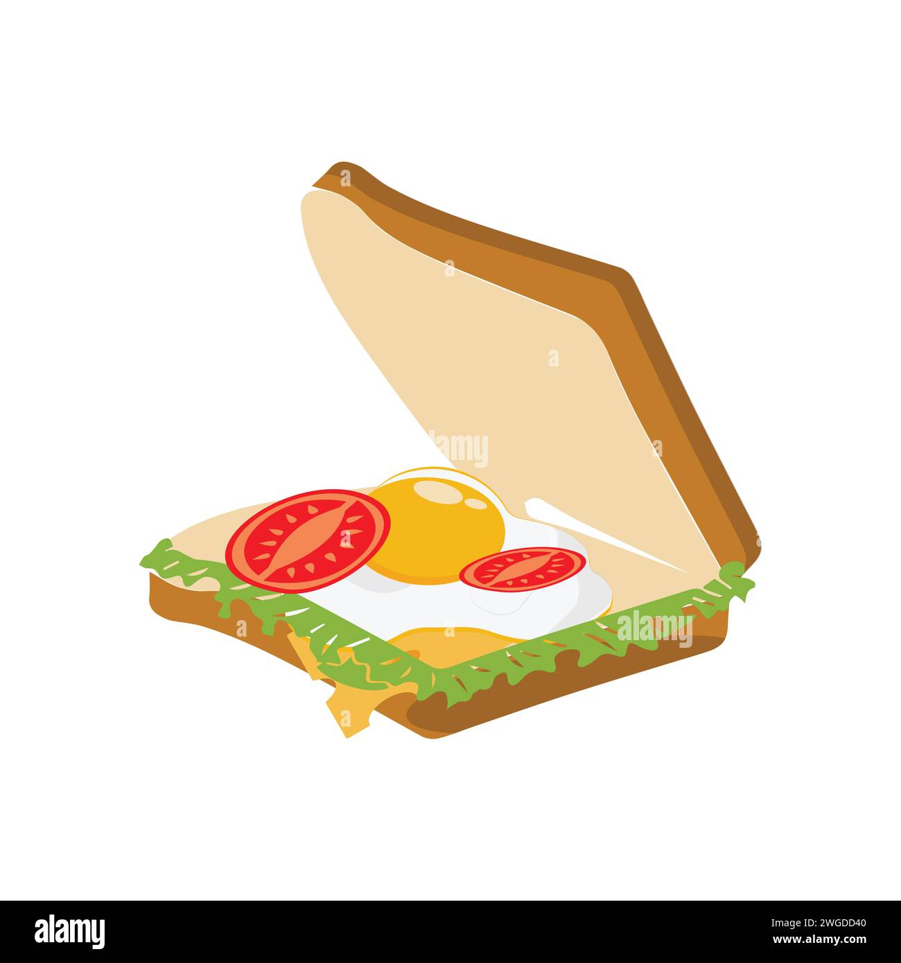Sandwich with fried egg and bread toast, collection of wheat sandwiches ...