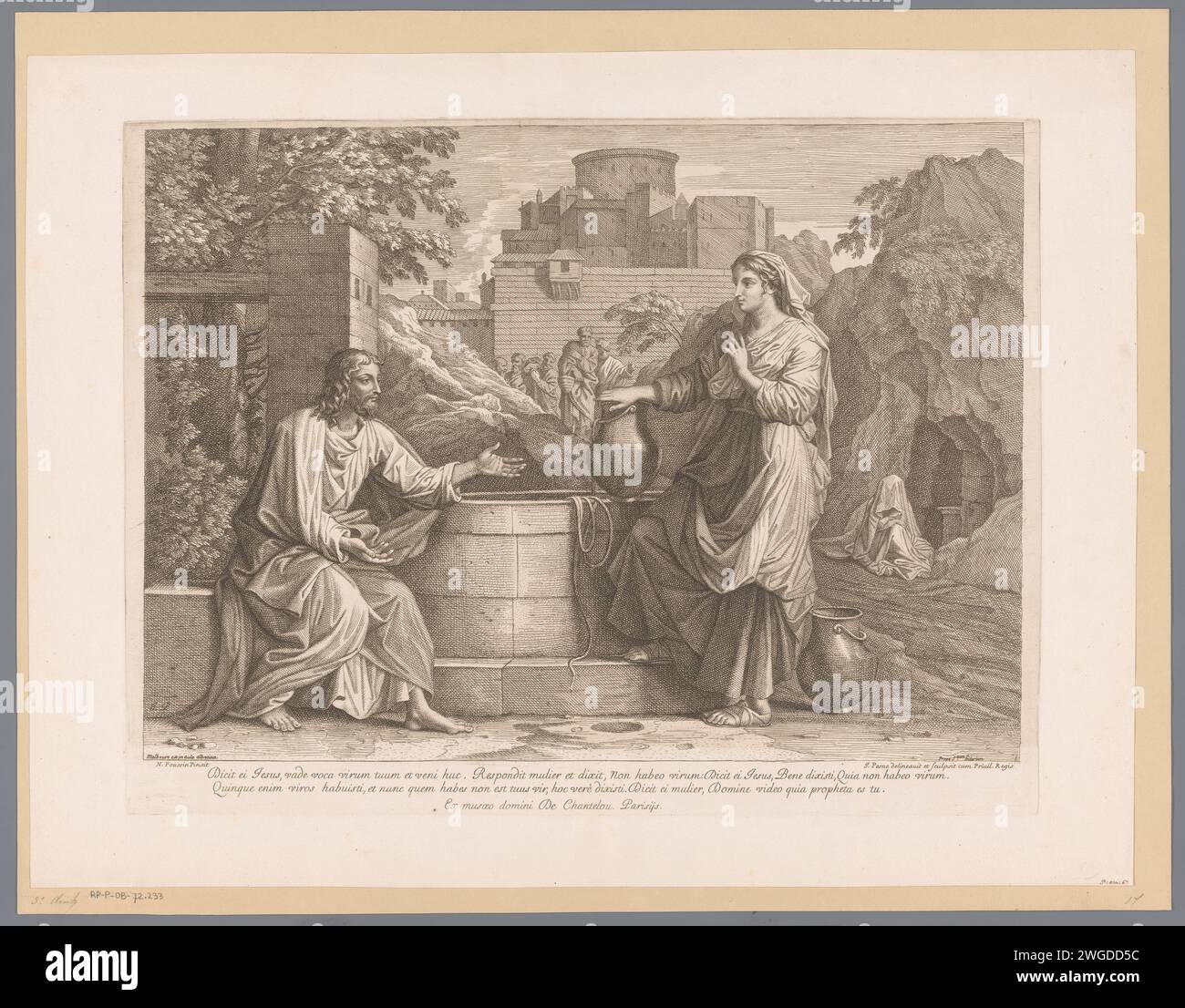 Christ and the Samaritan woman, Jean Pesne, After Nicolas Poussin, 1662 ...