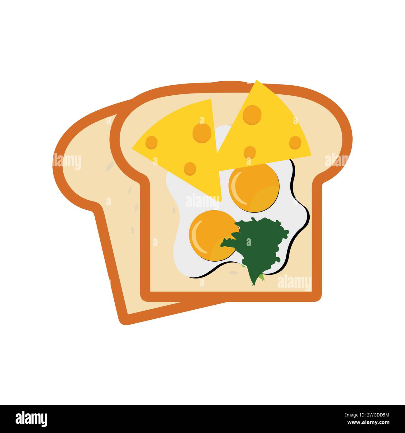 Sandwich with fried egg and bread toast, collection of wheat sandwiches ...