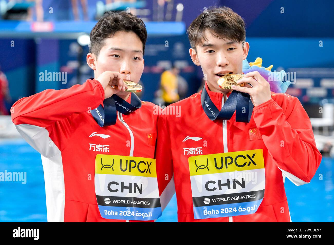 Doha, Qatar. 04th Feb, 2024. Daoyi Long and Zongyuan Wang of China show ...