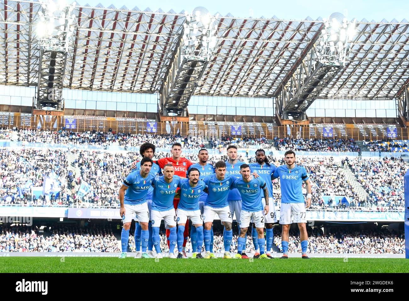 Napoli, Italy. 4th Feb, 2024. The SSC Napoli team is posing for the ...