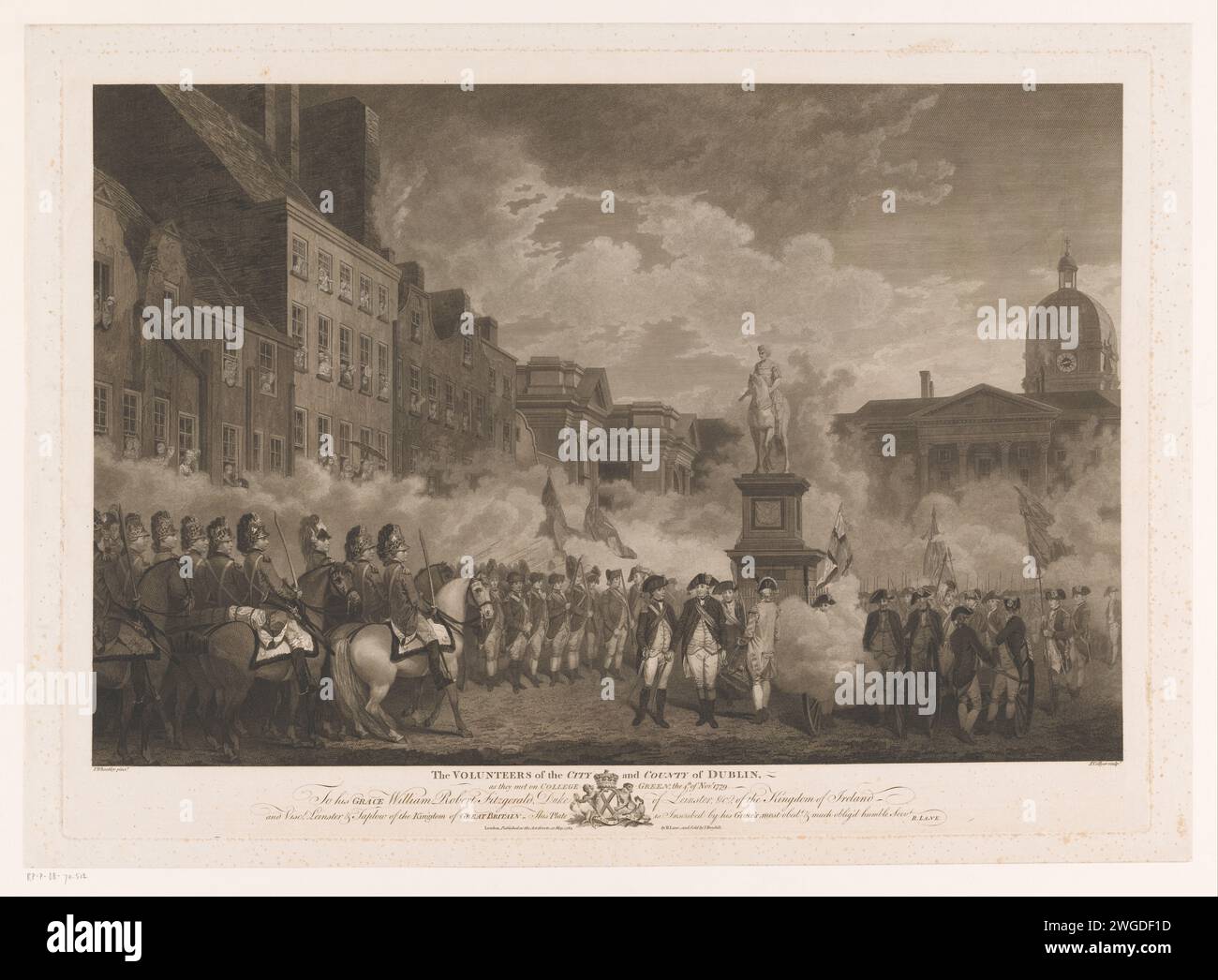 Meeting soldiers at College Green in Dublin, Joseph Collyer, after ...