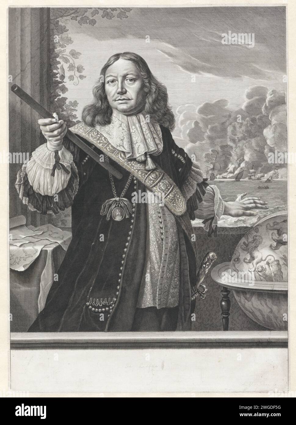 Portrait of Johan de Liefde, Lambert Visscher, After Bartholomeus van ...