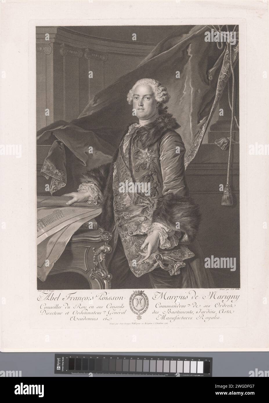 Portret van Abel François Poisson, Marquis de Marigny, Johann Georg ...