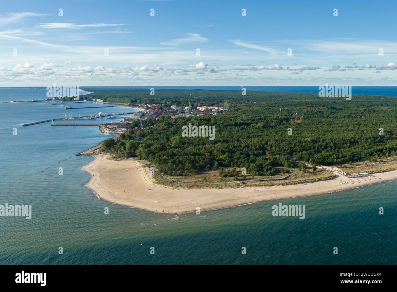 End of poland hel peninsula.Aerial view of Hel Peninsula in Poland ...