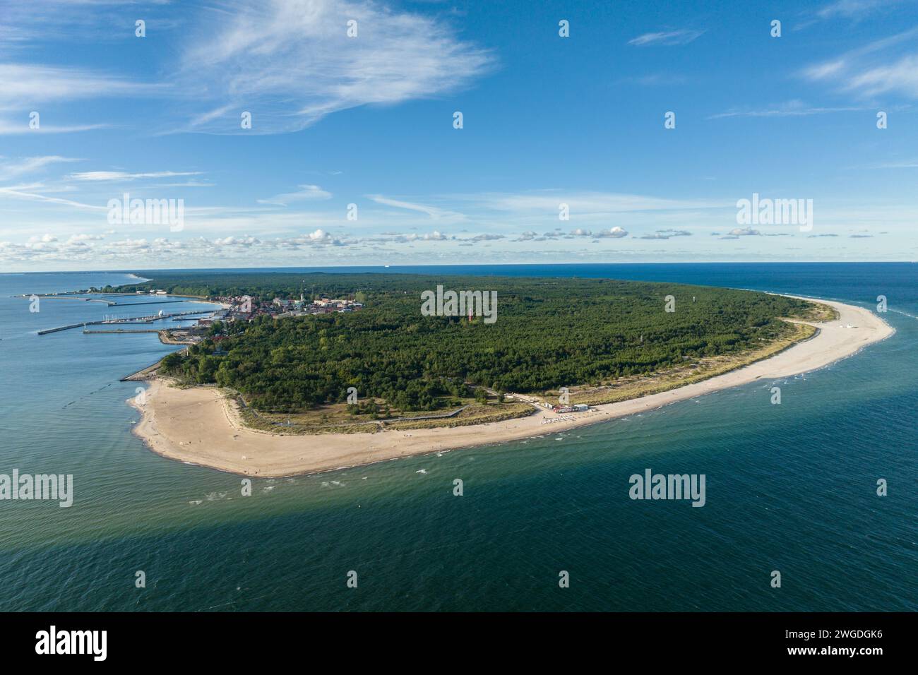 End of poland hel peninsula.Aerial view of Hel Peninsula in Poland ...