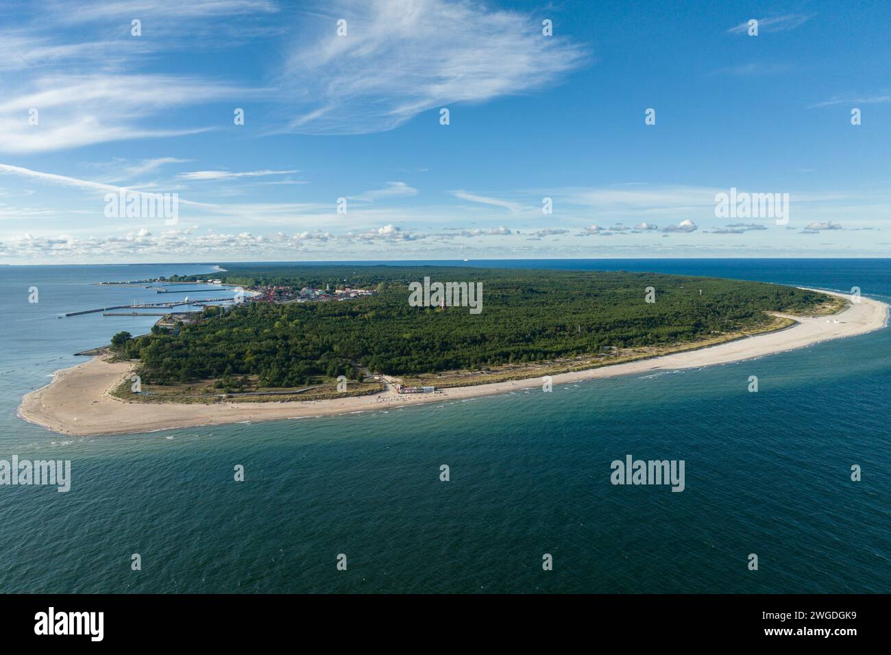 End of poland hel peninsula.Aerial view of Hel Peninsula in Poland ...