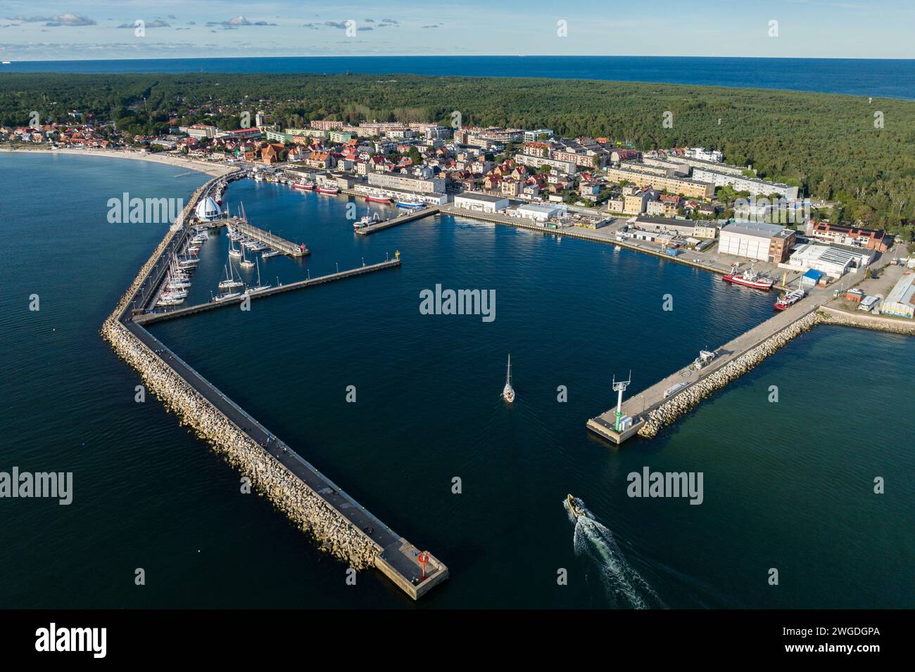 Hel seaport. Port hel peniinsula in Poland.,Aerial view of Hel ...