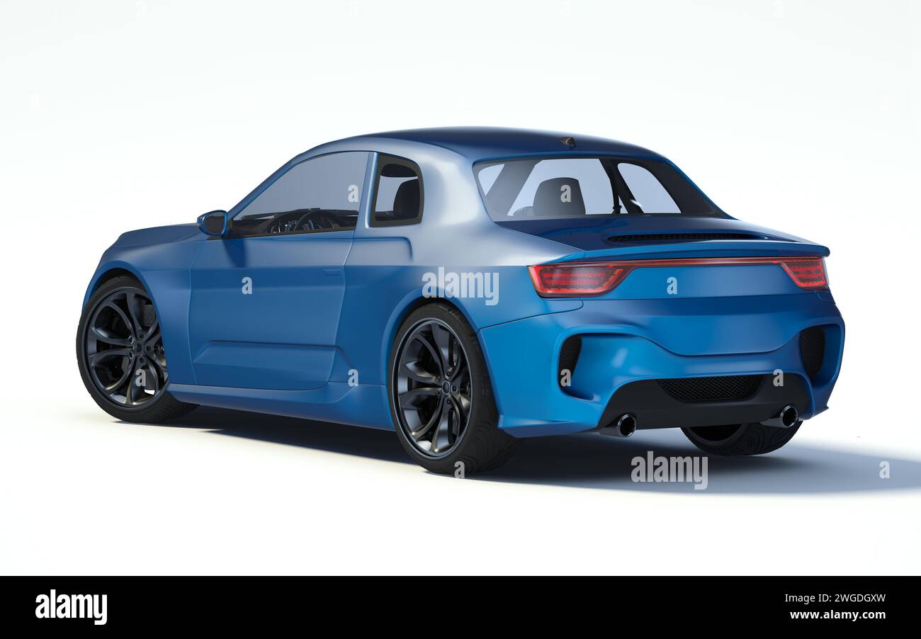3D rendering of a brand-less generic concept car in studio environment ...