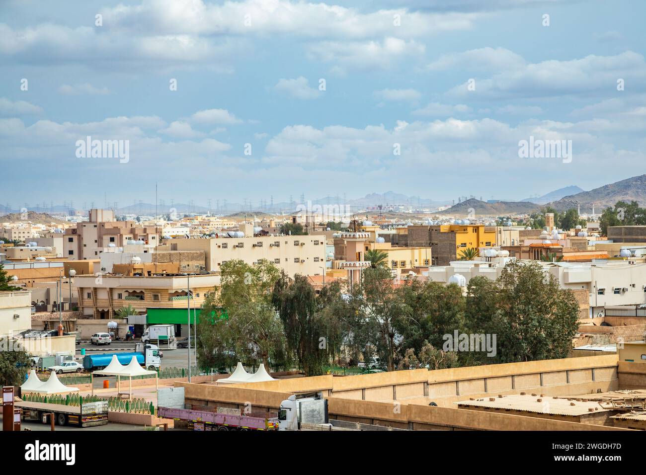 Hail arabian city downtown and surrounding landscape, Hail, Saudi ...