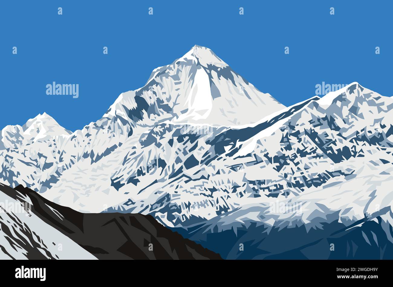 Annapurna circuit dhaulagiri Stock Vector Images - Alamy