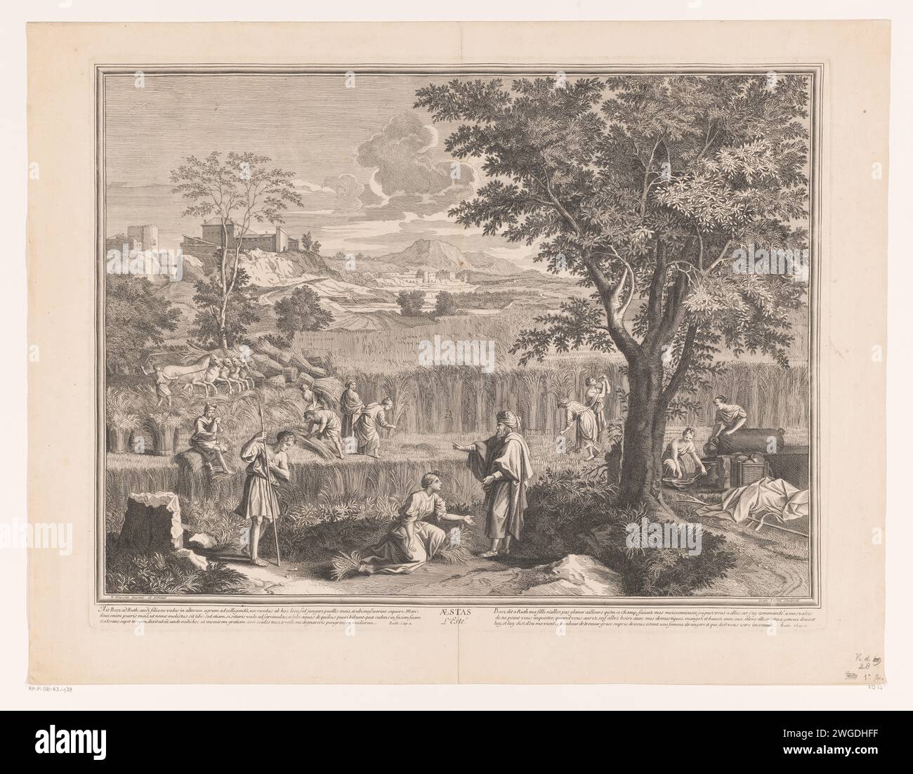Zomer, Jean Pesne, After Nicolas Poussin, 1682 - 1700 print Ruth in the ...
