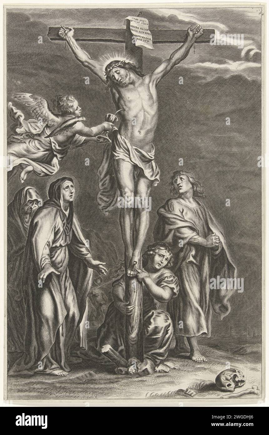 Christ on the Cross, Cornelis Galle (II), After Abraham van Diepenbeeck, 1650 - 1653 print ...