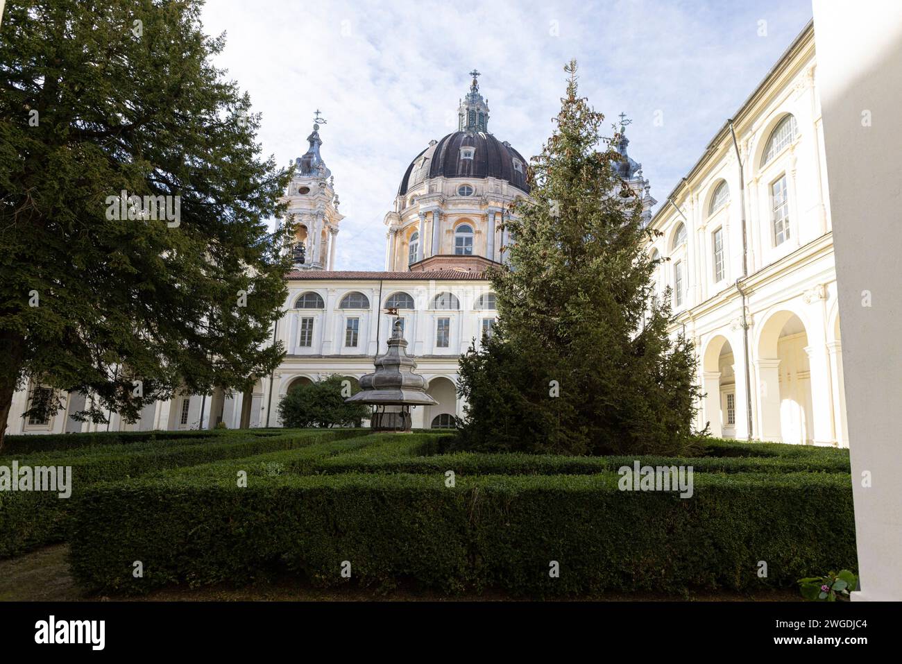 Turin, Italy. 04th Feb, 2024. View of Basilica of Superga, a baroque ...