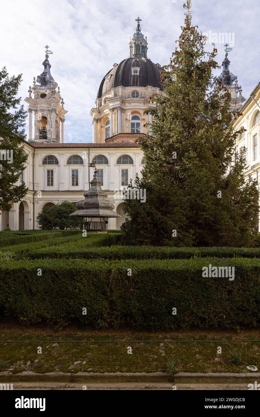 Turin, Italy. 04th Feb, 2024. View of Basilica of Superga, a baroque ...