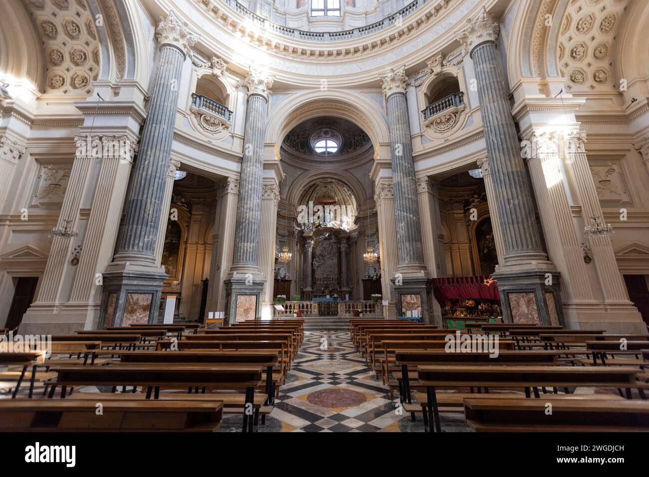 Turin, Italy. 04th Feb, 2024. View of Basilica of Superga, a baroque ...