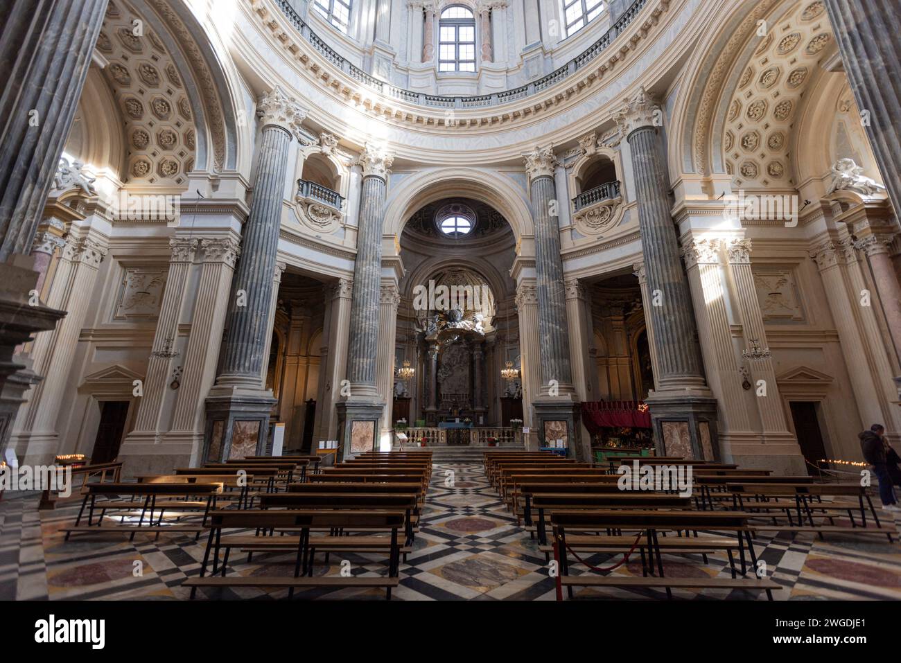 Turin, Italy. 04th Feb, 2024. View of Basilica of Superga, a baroque ...