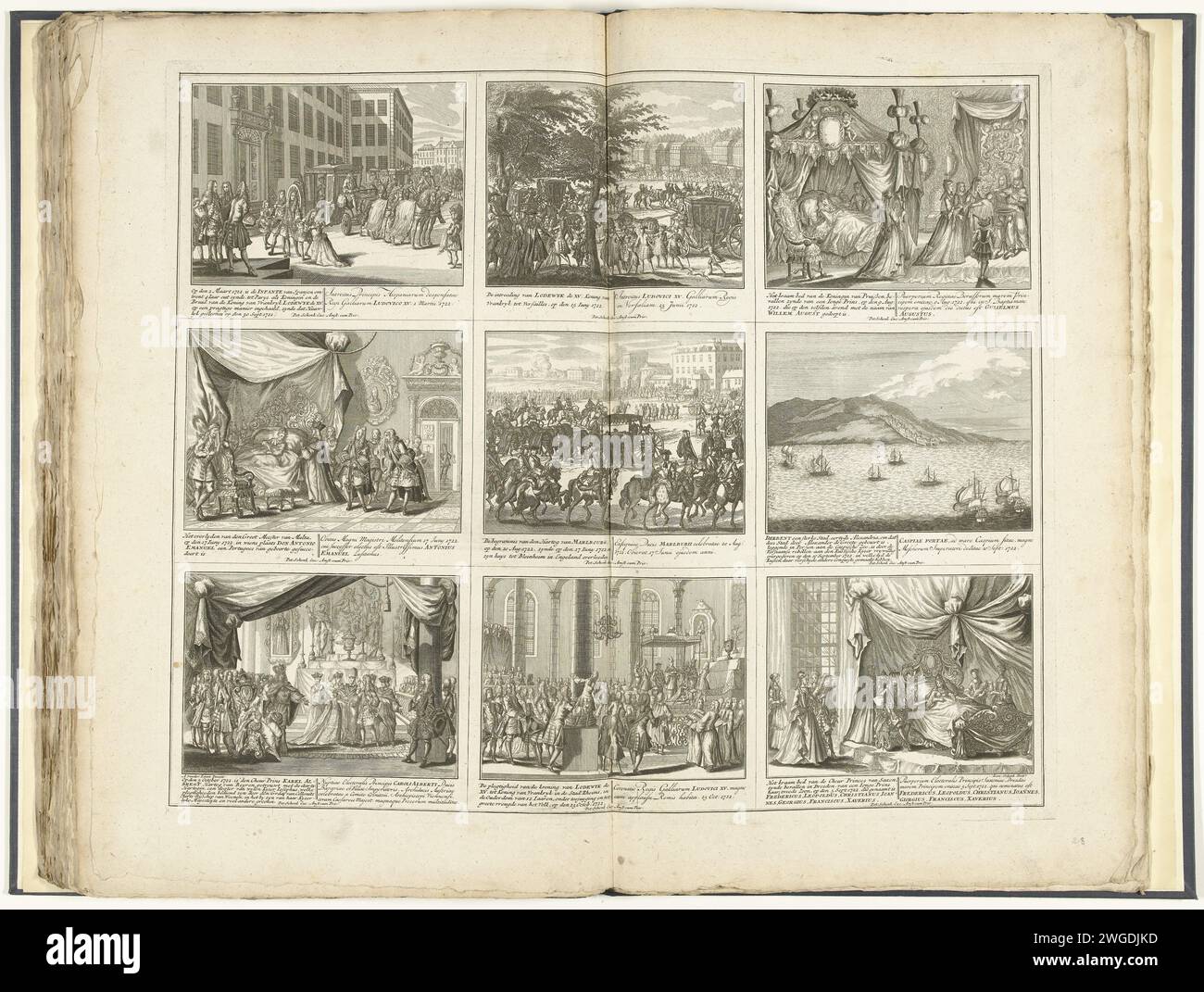 Theater of the war (page XXIII), 1722, 1741 - 1769 print Leaf with nine ...