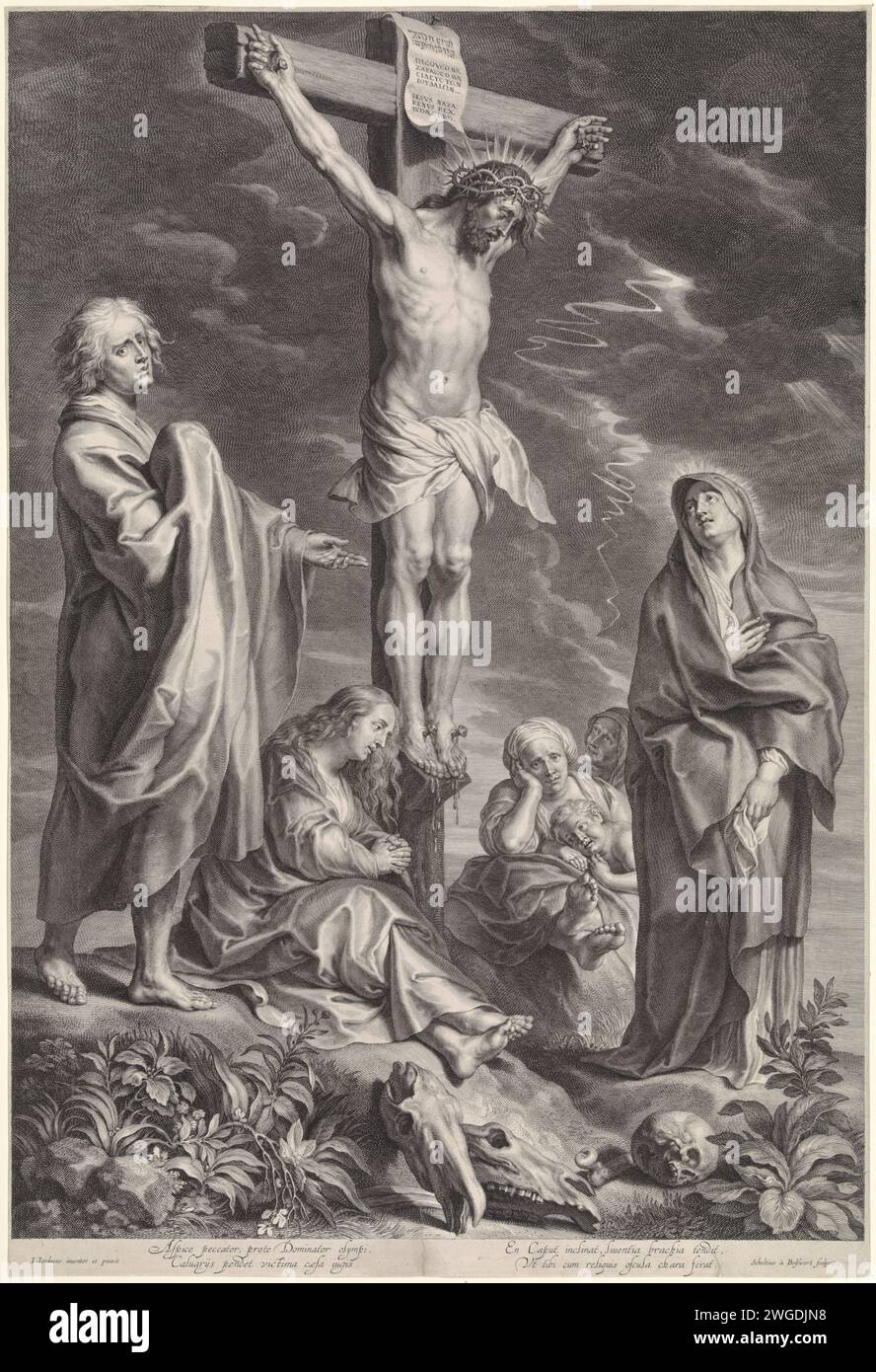 Christ on the cross, with Mary and John, Schelte Adamsz. Bolswert ...