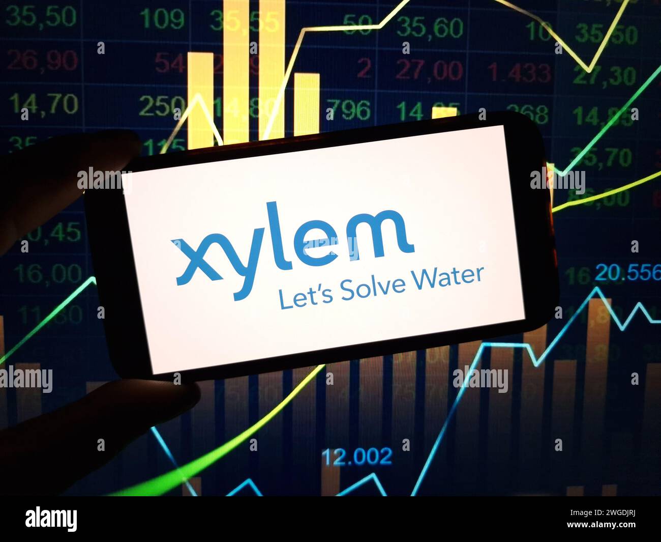 Konskie, Poland - January 31, 2024: Xylem company logo displayed on mobile phone screen Stock ...
