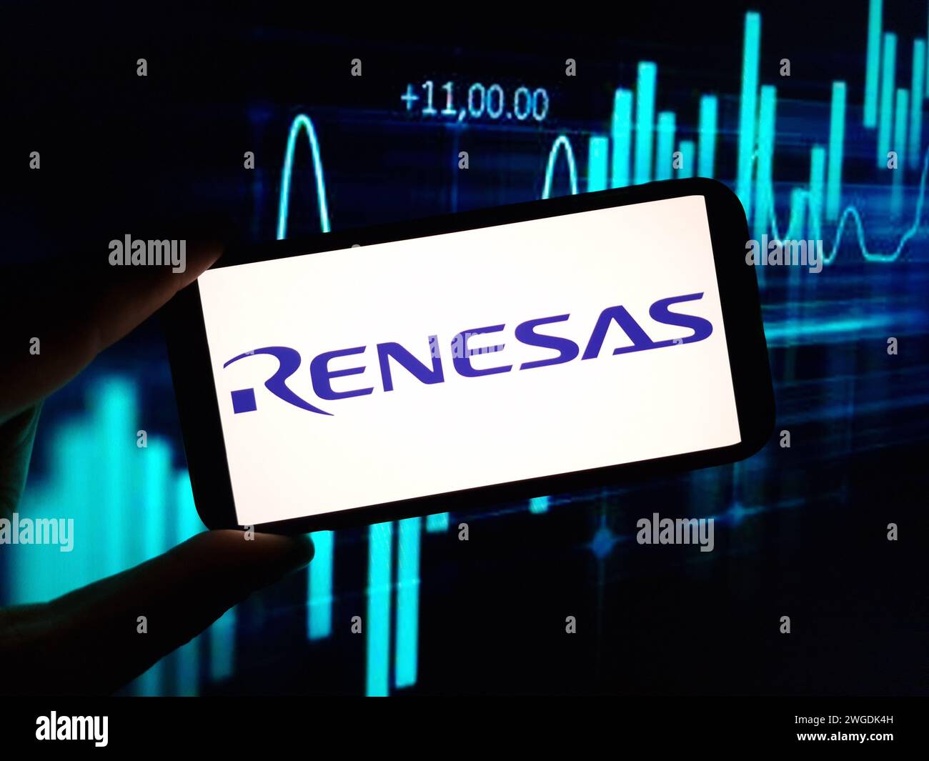 Konskie, Poland - January 31, 2024: Renesas Electronics company logo ...