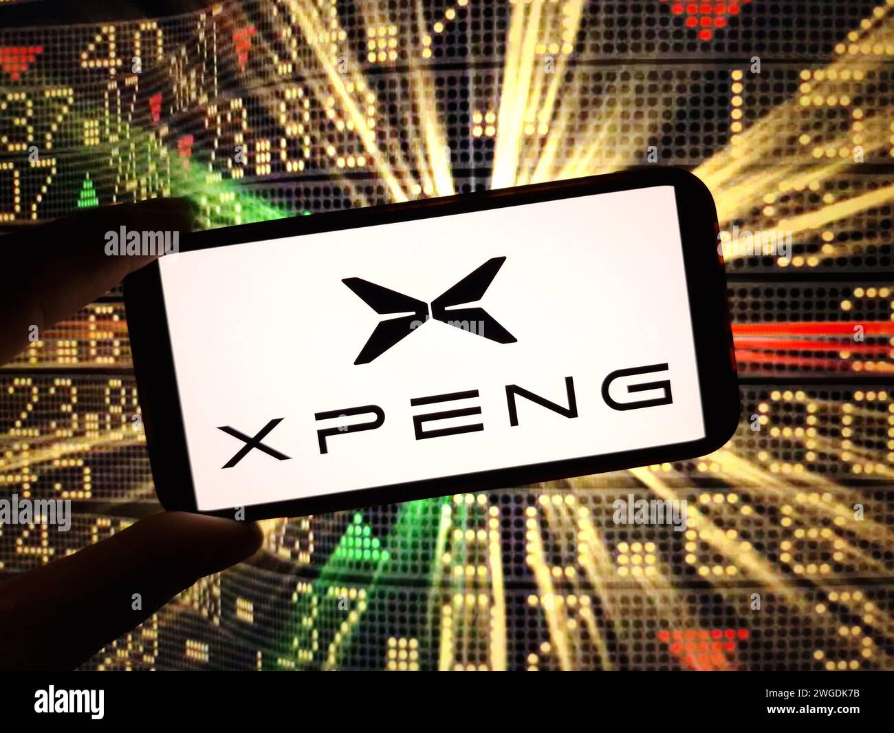Konskie, Poland - January 31, 2024: XPeng company logo displayed on ...