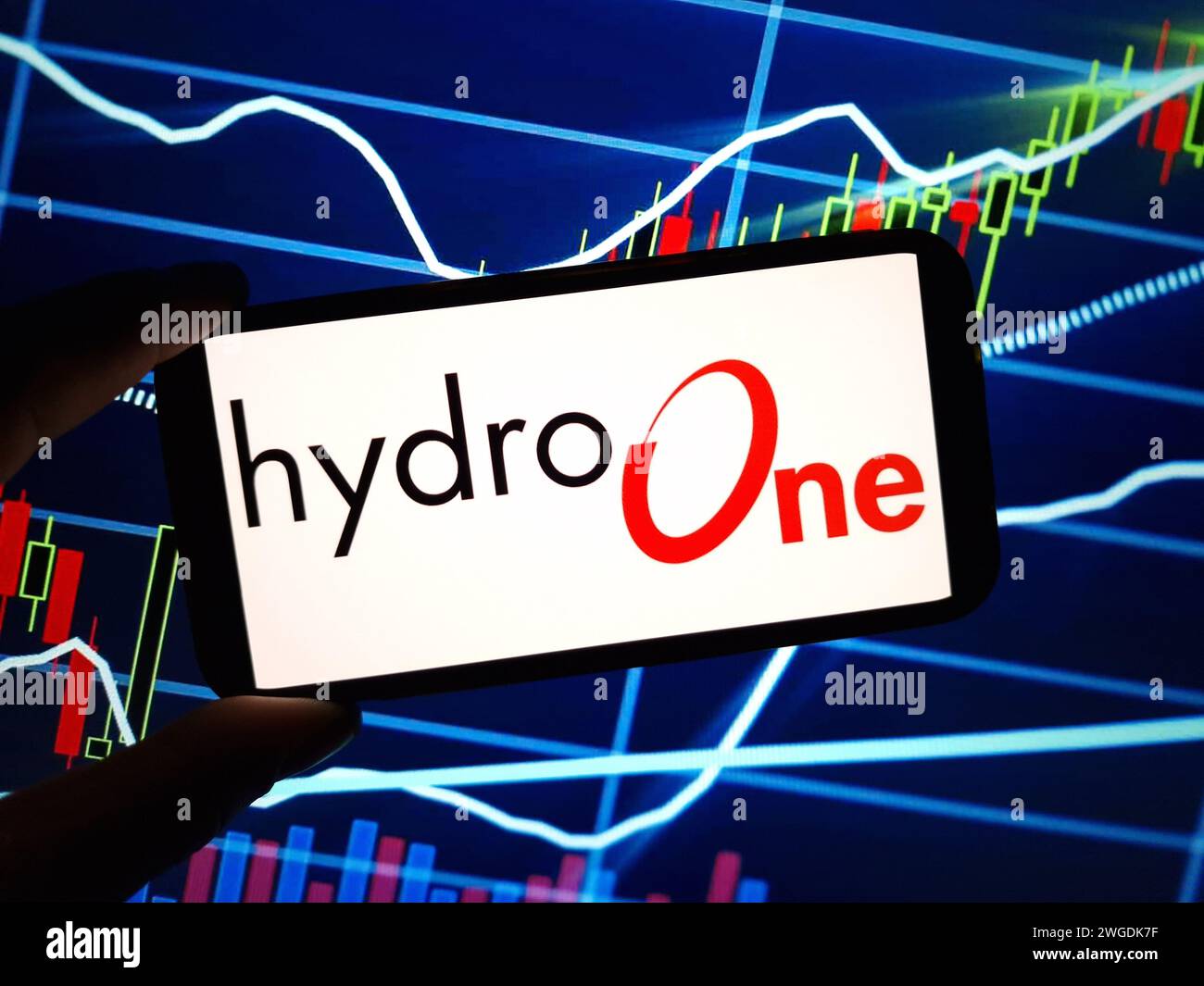 Konskie, Poland - January 31, 2024: Hydro One company logo displayed on mobile phone screen ...