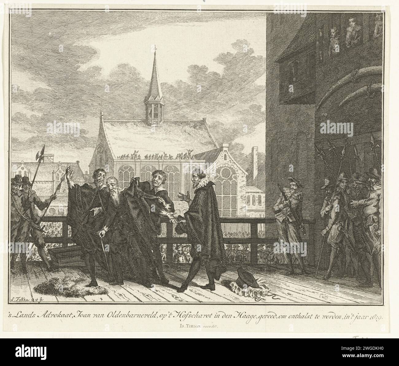 Johan van Oldenbarnevelt on the Schavot, 1619, 1747 - 1759 print Johan ...