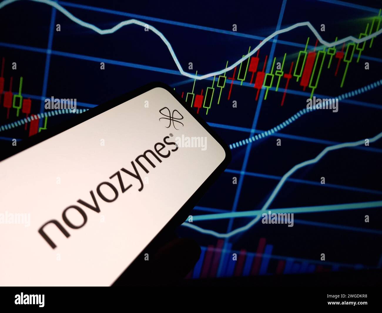 Konskie, Poland - January 31, 2024: Novozymes company logo displayed on ...